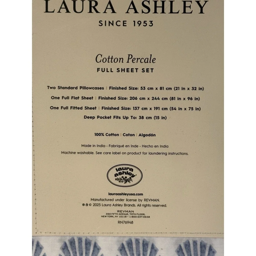 Laura Ashley | Bedding | Laura Ashley Full Blue Shell Scallops Full ...